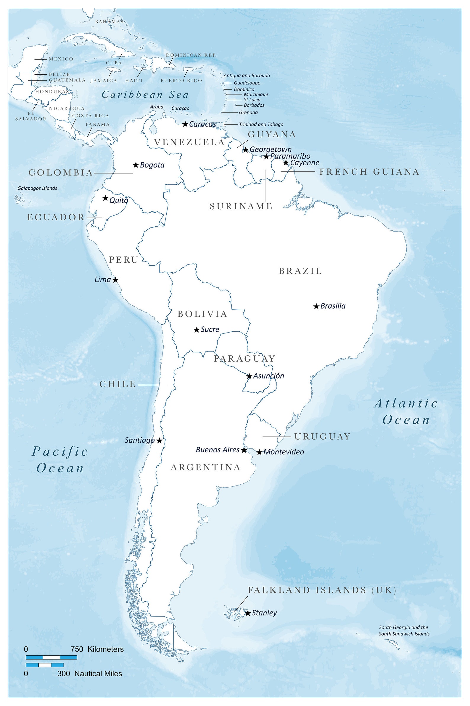 High Resolution Digital Color Map of South America Including - Etsy