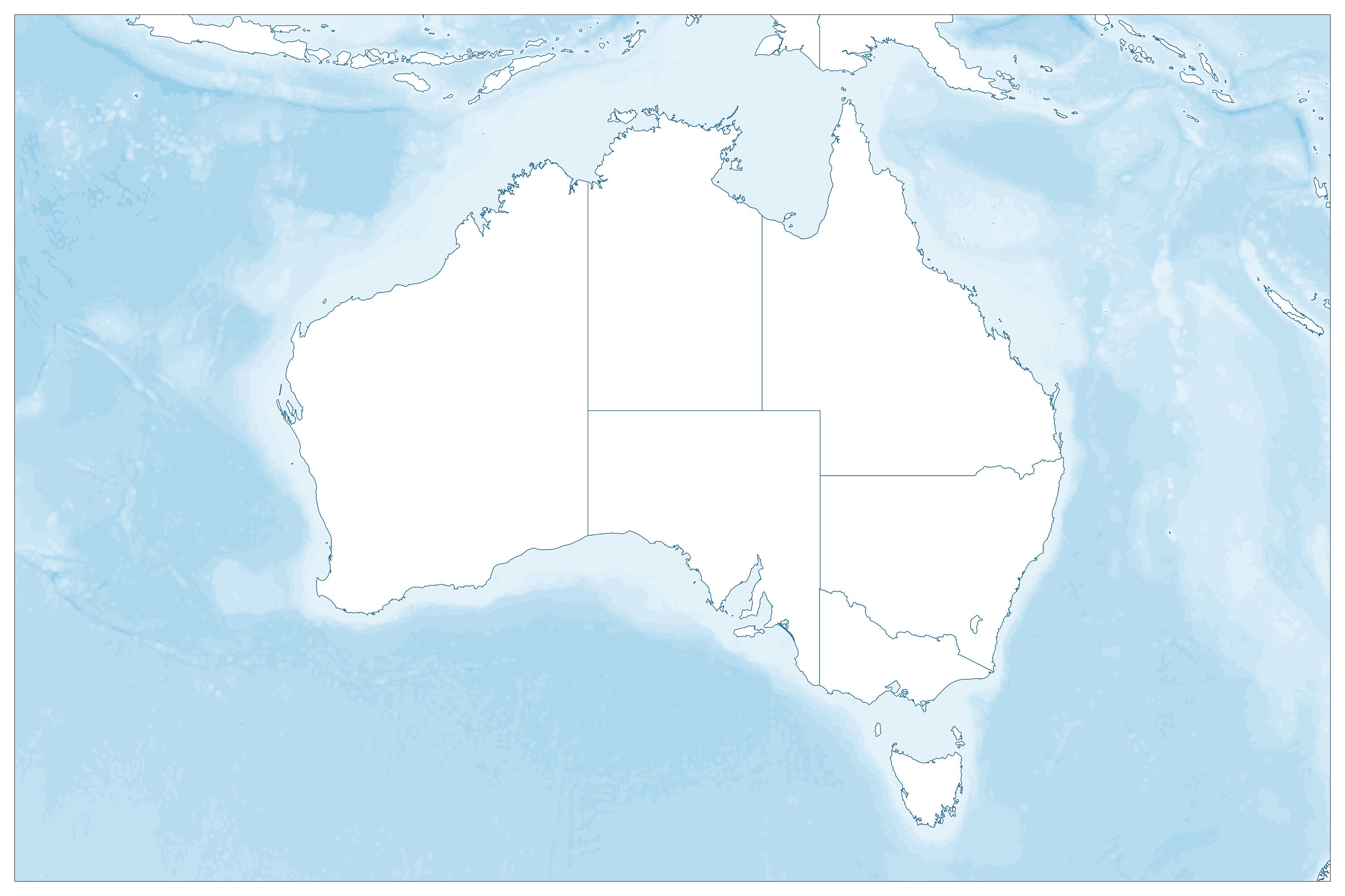 Digital Map of Australia without Labels for Download - Etsy
