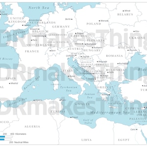 High Resolution Digital Color Map of the Mediterranean Sea and ...
