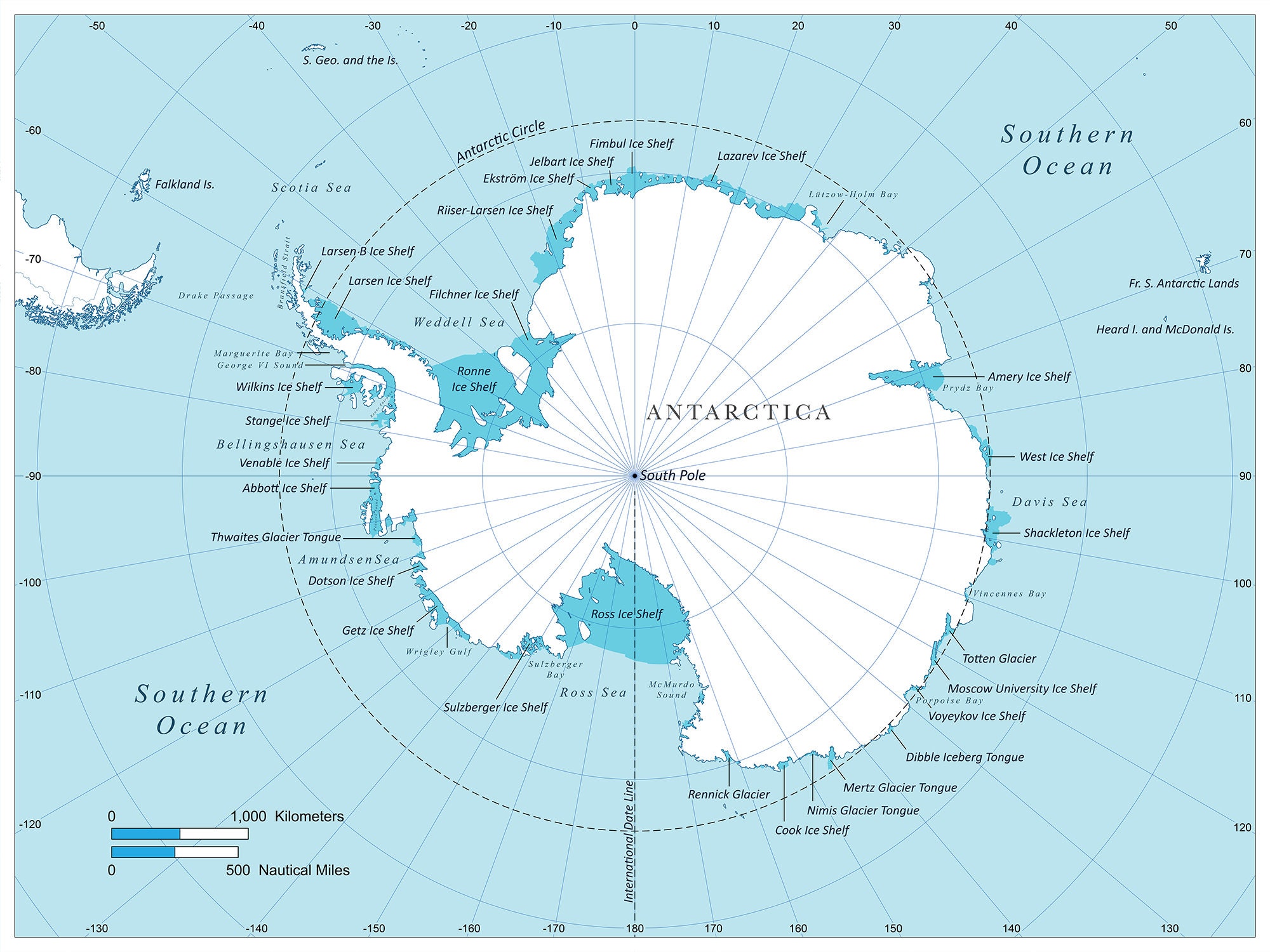 Digital Map of Antarctica for Download High-resolution Map - Etsy Canada