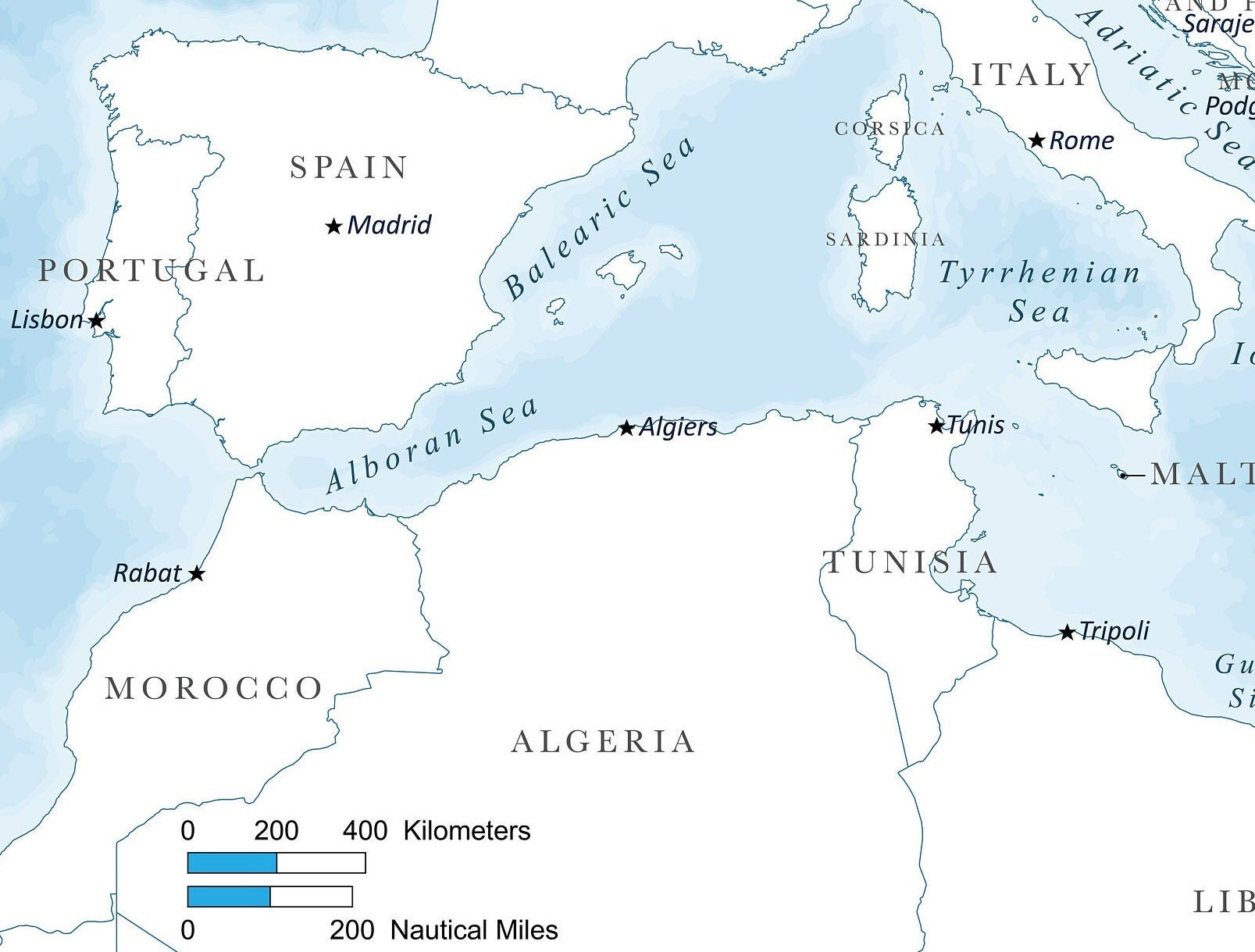 High Resolution Digital Color Map of the Mediterranean Sea and ...