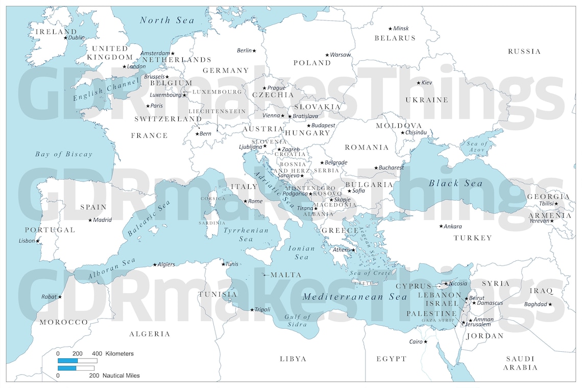 High Resolution Digital Color Map of the Mediterranean Sea and ...