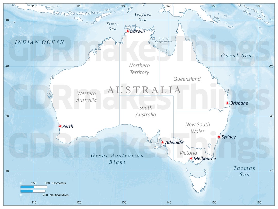 Digital Map of Australia for Download High-resolution Map for Self ...