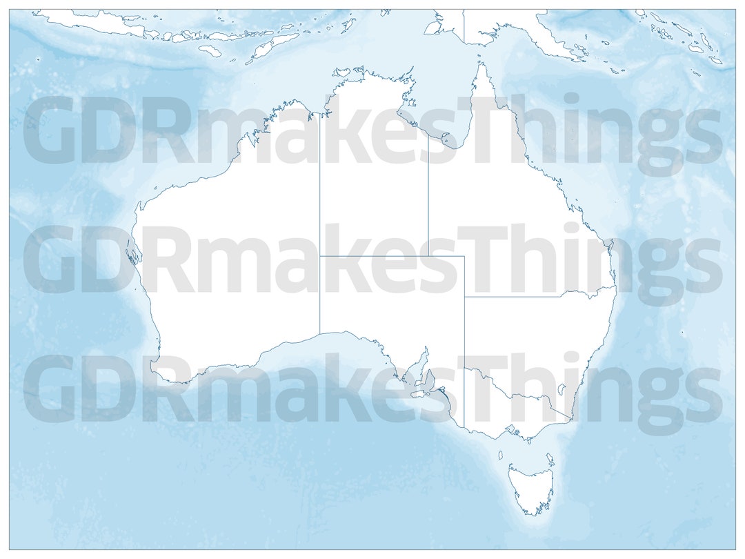 Digital Map of Australia (without Labels) for Download - High ...