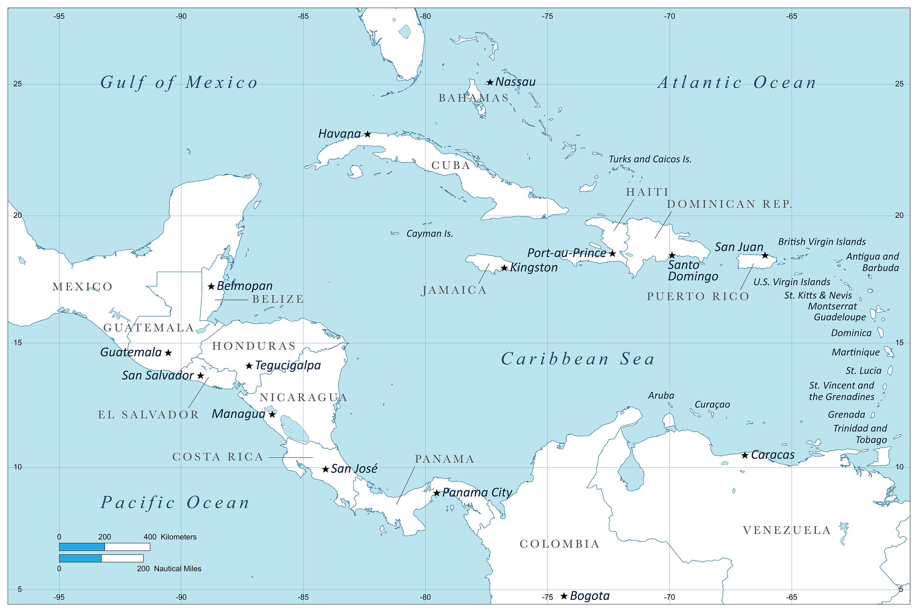 Digital Map of Central America and the Caribbean - Etsy