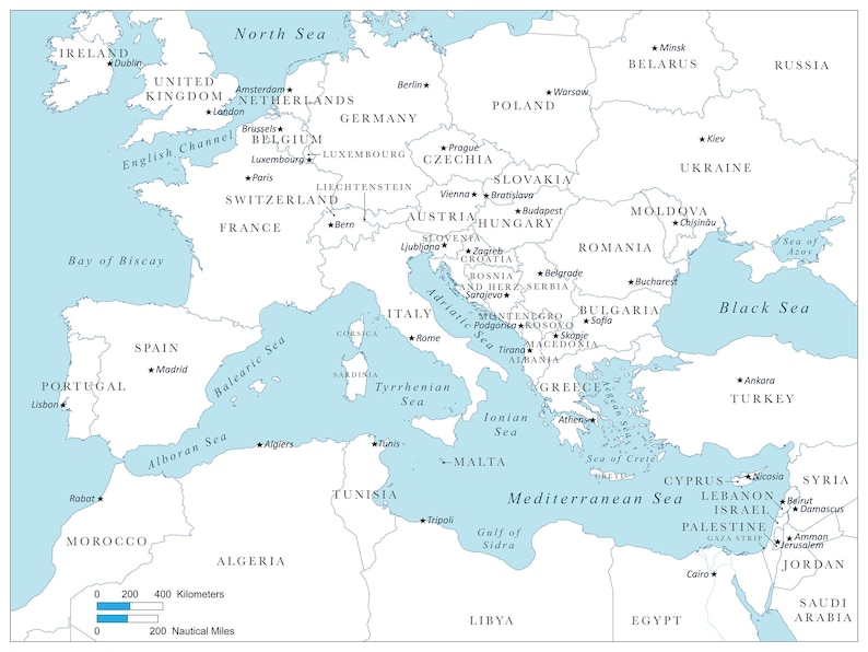 High Resolution Digital Color Map of the Mediterranean Sea and ...