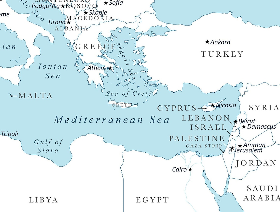 High Resolution Digital Color Map of the Mediterranean Sea and ...