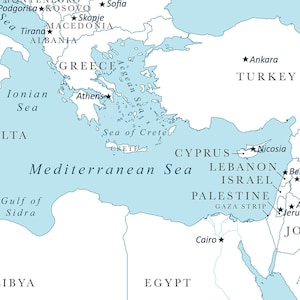 High Resolution Digital Color Map of the Mediterranean Sea and ...