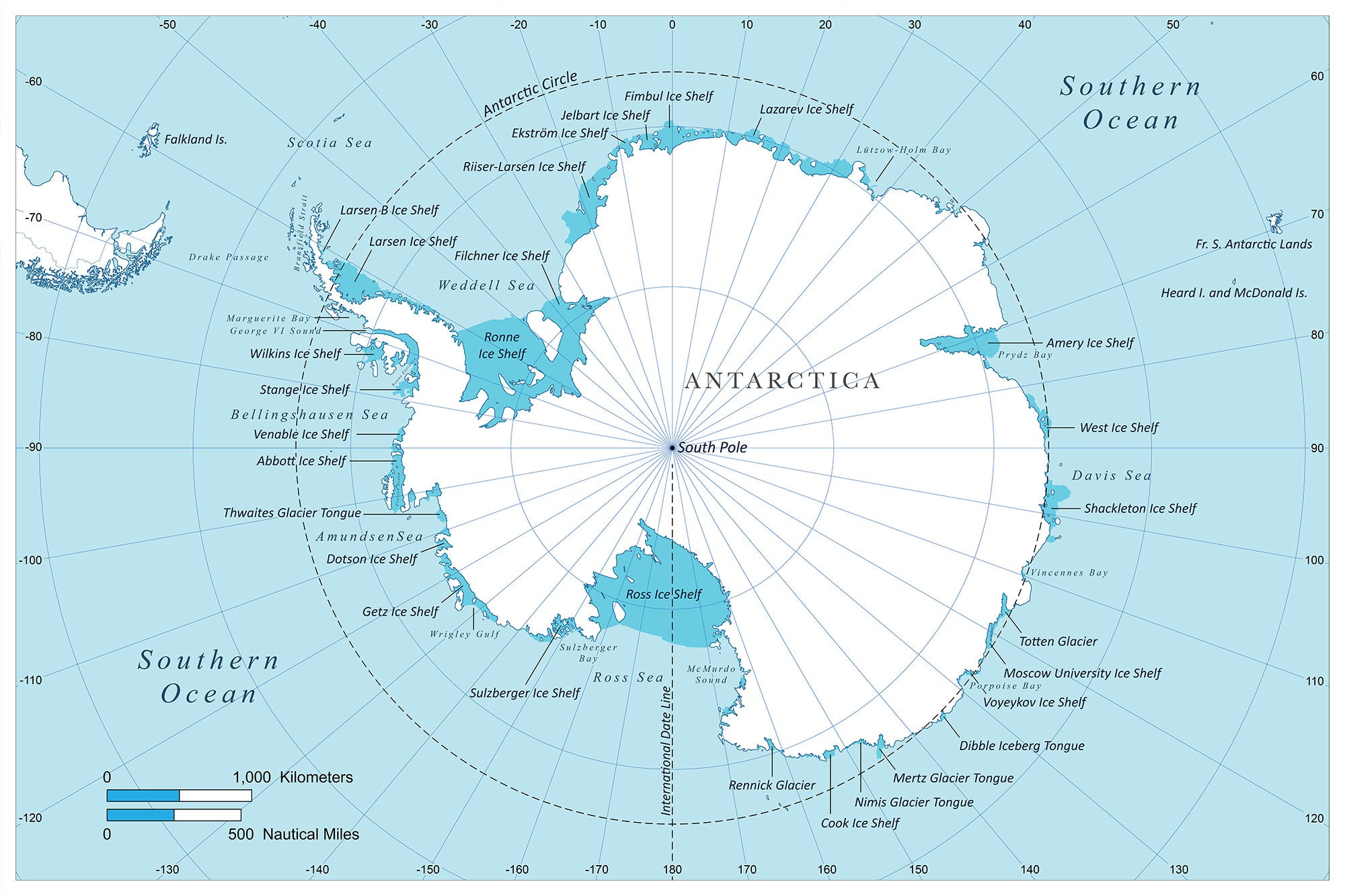 Digital Map of Antarctica for Download High-resolution Map - Etsy Canada