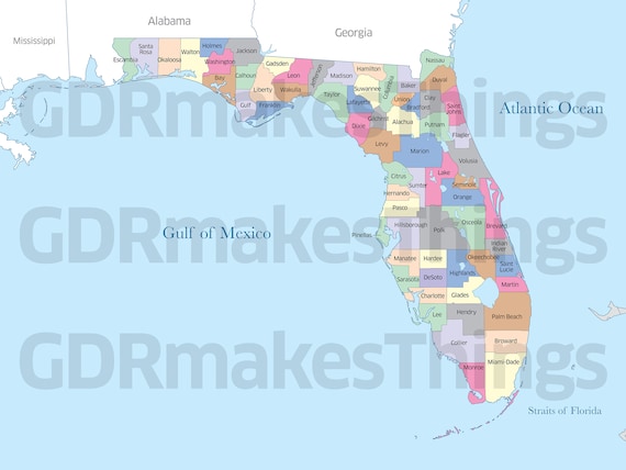 Map Of The Counties In Florida