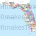 High Resolution Digital Color Map of the Counties of the State of ...
