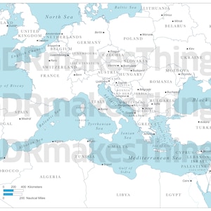 High Resolution Digital Color Map of the Mediterranean Sea and ...