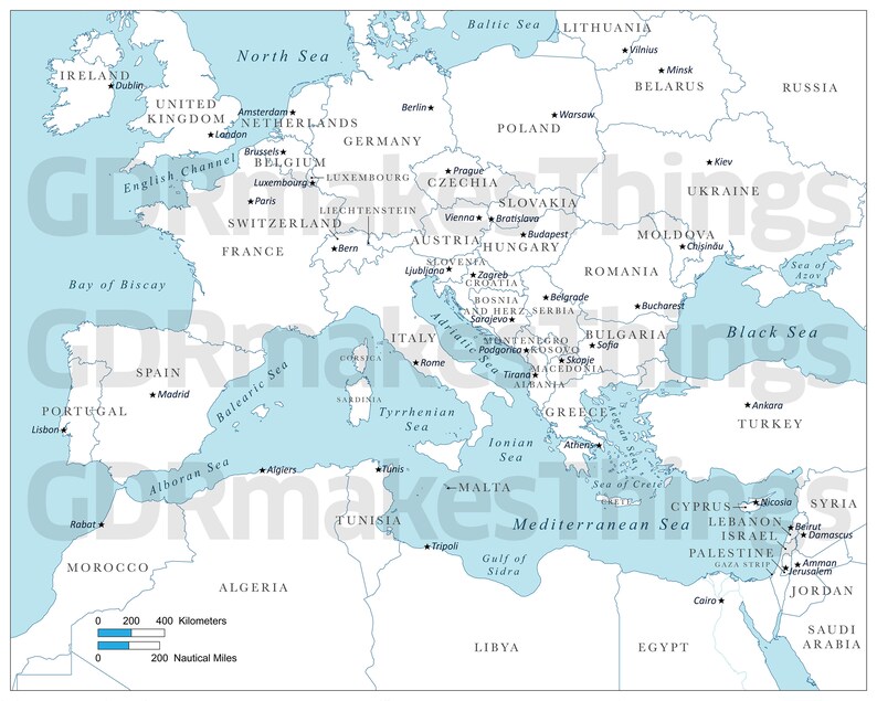 High Resolution Digital Color Map of the Mediterranean Sea and ...