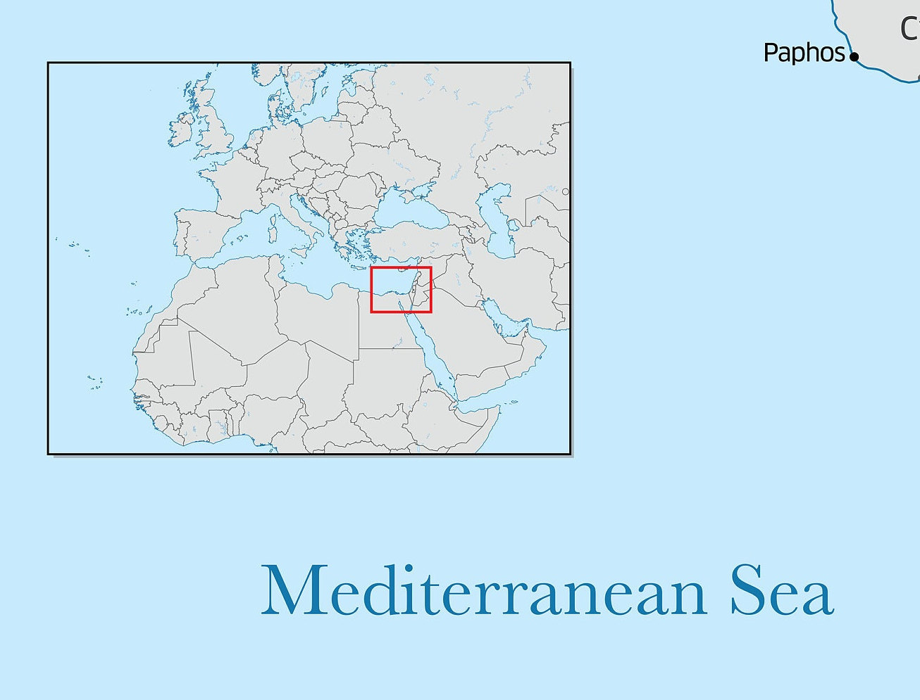 Digital Map of the Eastern Mediterranean Including Israel, Palestine ...