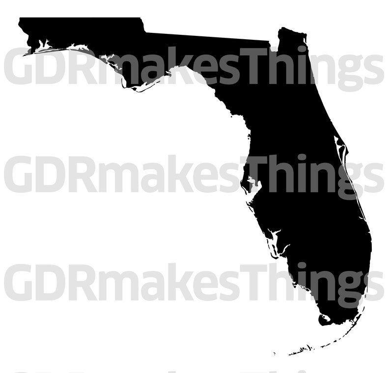 Florida State Shape Instant Digital Download Includes B/W Versions, 12 ...