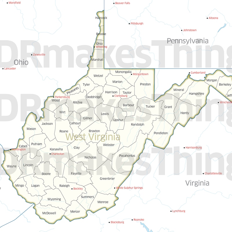 Country Map County - Etsy