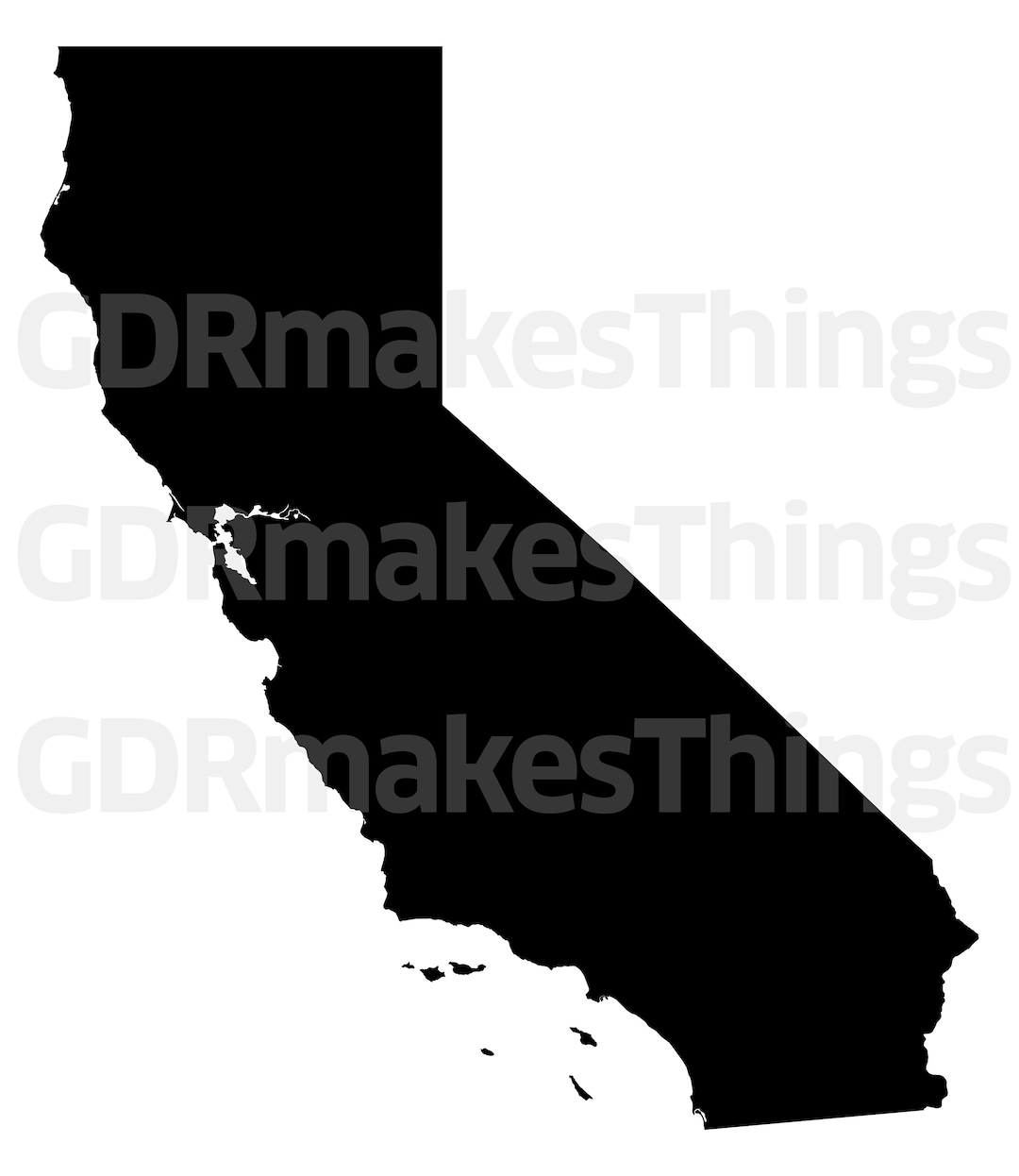 California State Shape - Instant Digital Download Includes B/W Versions ...