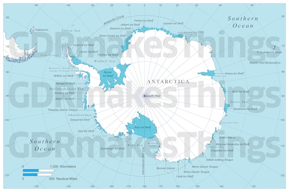 Labeled Map Of Antarctica