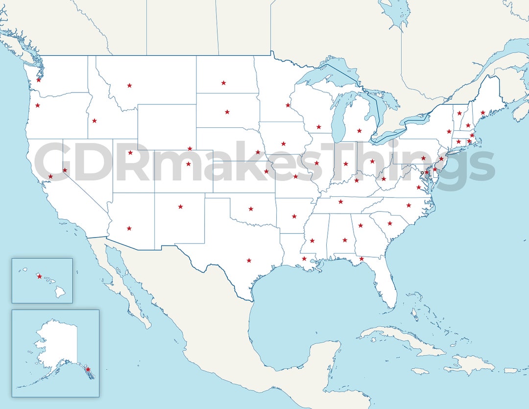 Blank Map of the United States for Education/learning Purposes ...