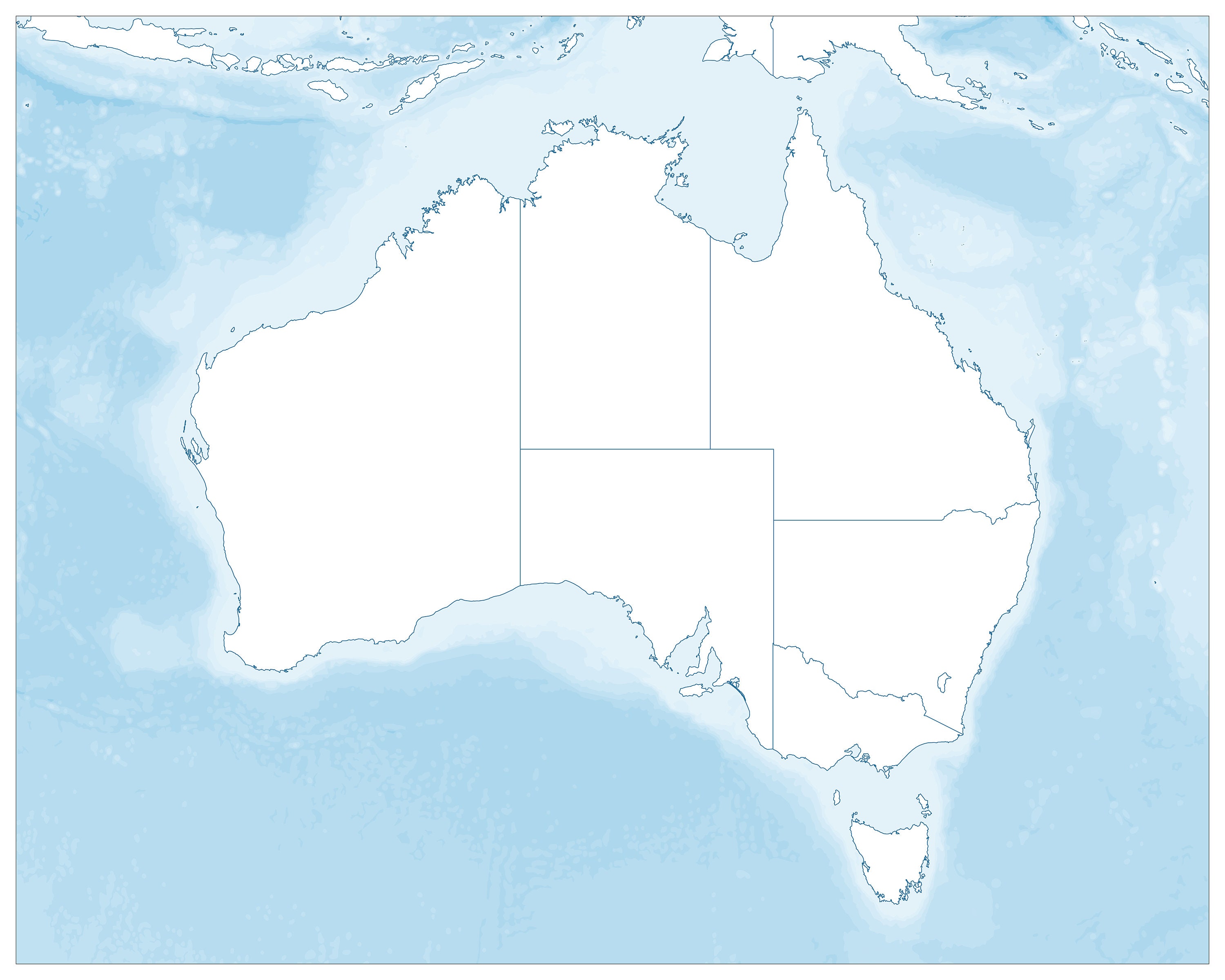 Digital Map of Australia without Labels for Download - Etsy