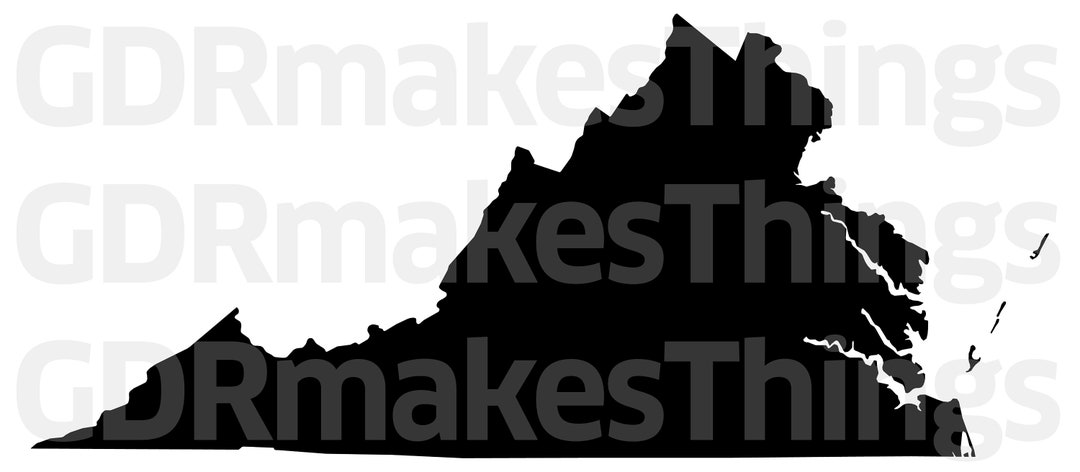Virginia State Shape - Instant Digital Download Includes B/W Versions ...