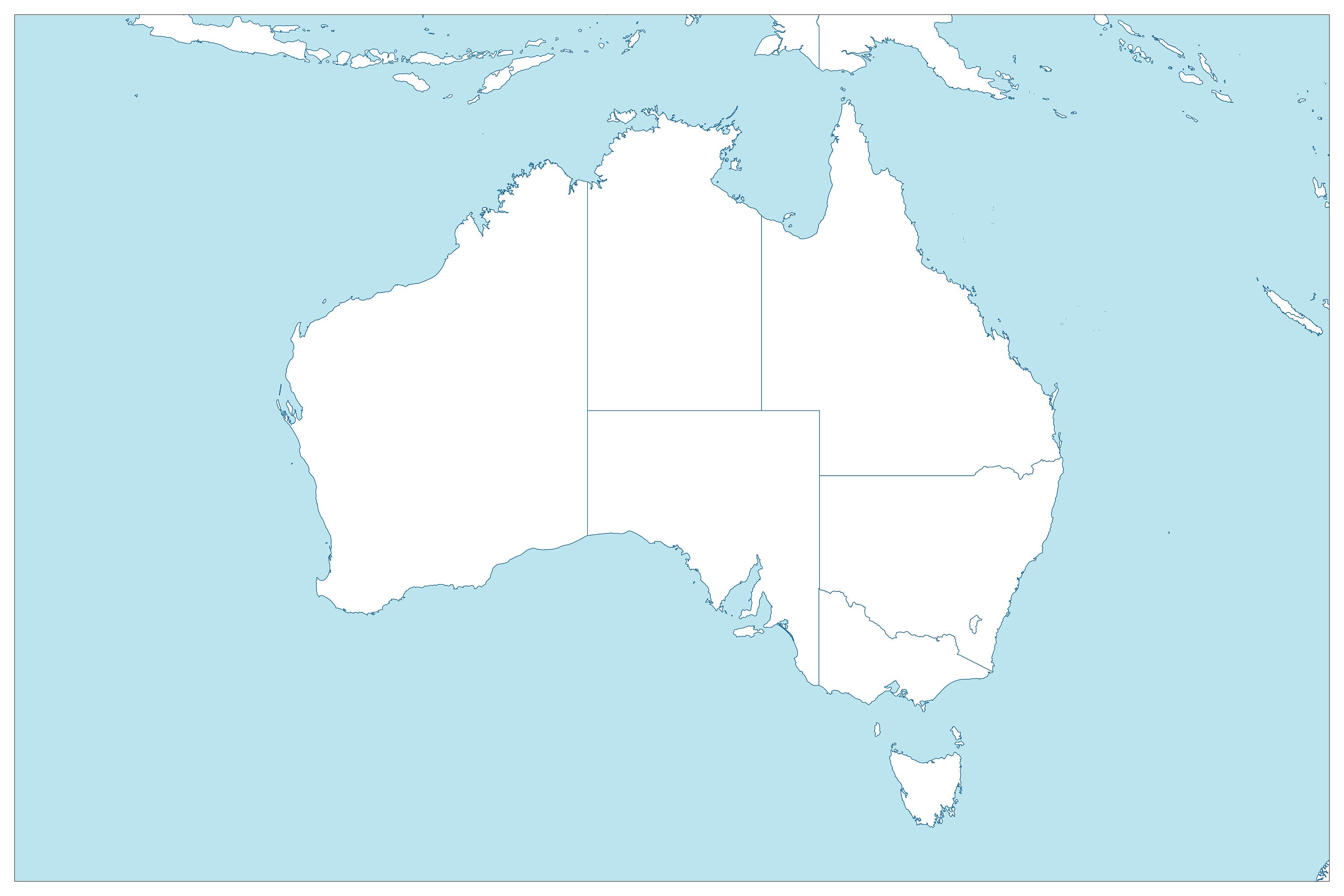 Digital Map of Australia without Labels for Download - Etsy