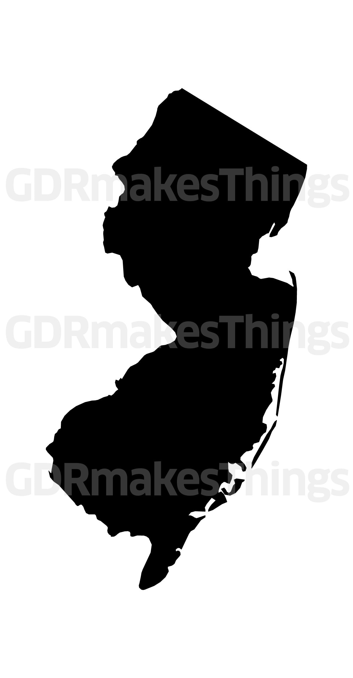 New Jersey State Shape - Instant Digital Download Includes B/W Versions ...