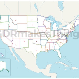 Blank Map of the United States for Education/learning Purposes ...