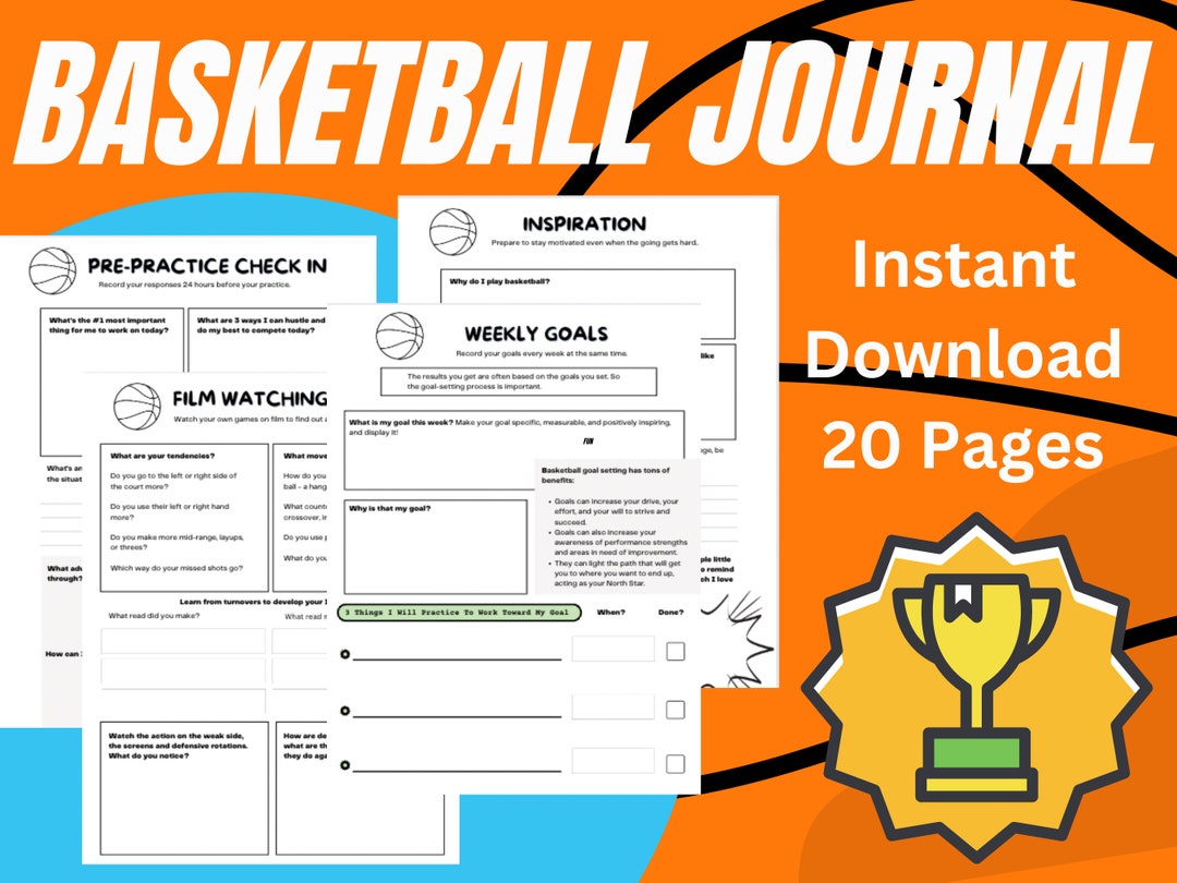 Basketball Journal Printable: Basketball Notebook for Kids | Printable ...
