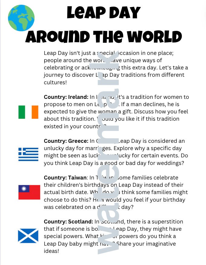 Leap Day 2024 Activity Packet Printable: 15 Fun Activities for ...