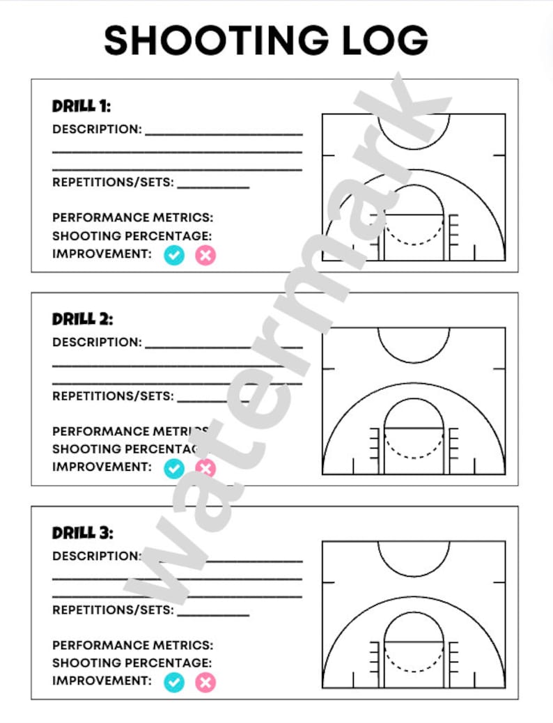 Basketball Shooting Log Printable for Kids: Shooting Log Journal - Etsy