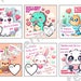 Kawaii Printable Valentine Cards Cute Kids Classroom Valentines Cards ...