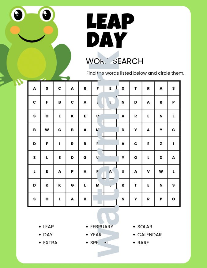 Leap Day 2024 Activity Packet Printable: 15 Fun Activities for ...