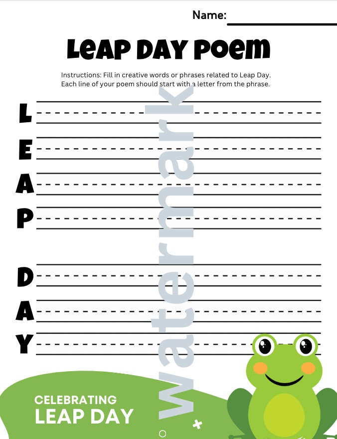 Leap Day 2024 Activity Packet Printable: 15 Fun Activities for ...