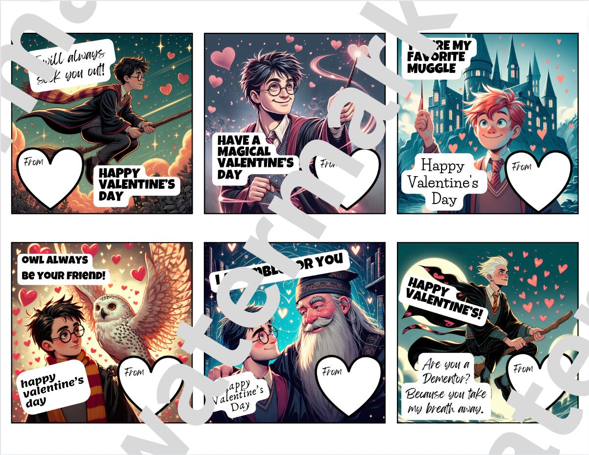 Wizard Valentine's Cards Printable Kids Valentine's Day Cards Fun ...