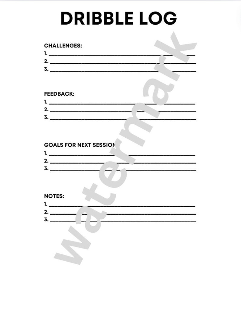 Basketball Dribble Log Printable for Kids: Dribbling Log Journal - Etsy