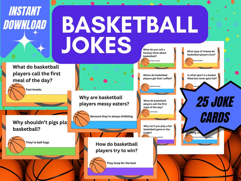 25 Printable Basketball Jokes - Lunchbox & Game Bag Notes for Kids, Fun ...