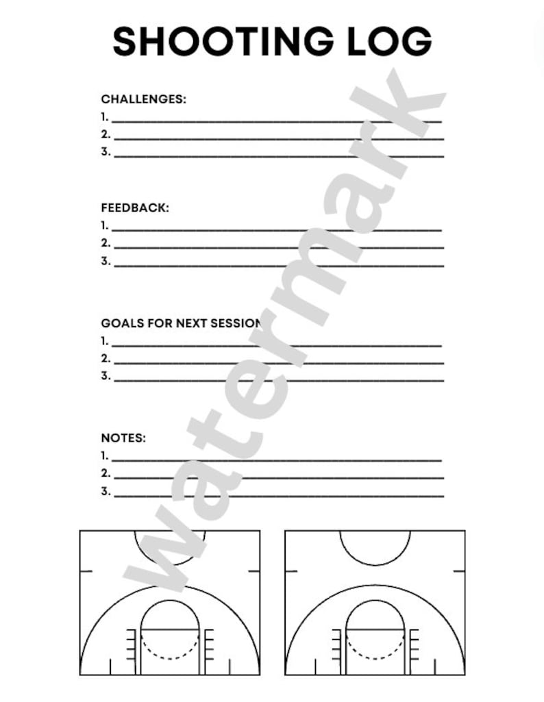 Basketball Shooting Log Printable for Kids: Shooting Log Journal - Etsy
