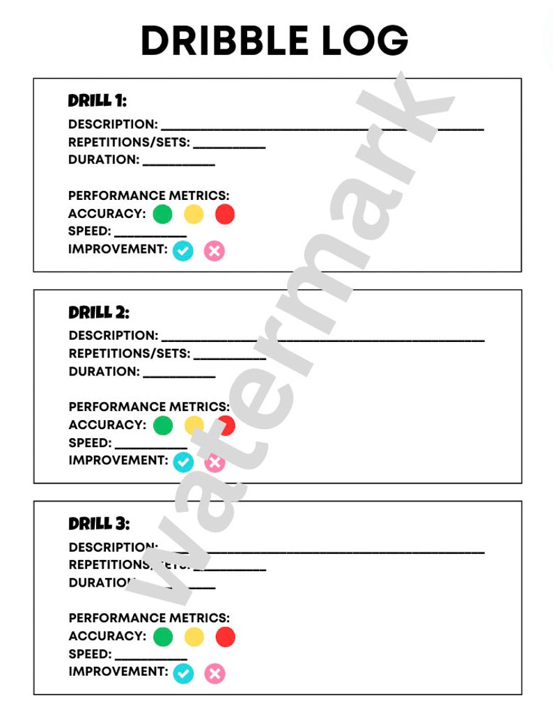 Basketball Dribble Log Printable for Kids: Dribbling Log Journal - Etsy