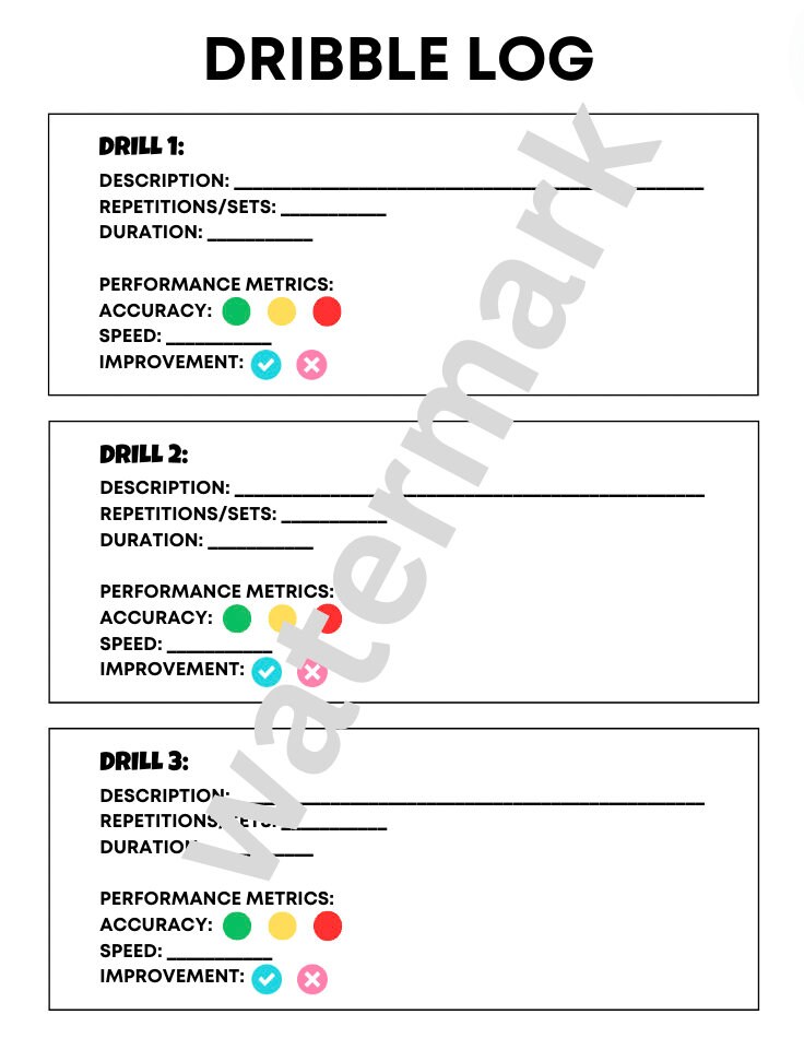 Basketball Dribble Log Printable for Kids: Dribbling Log Journal - Etsy