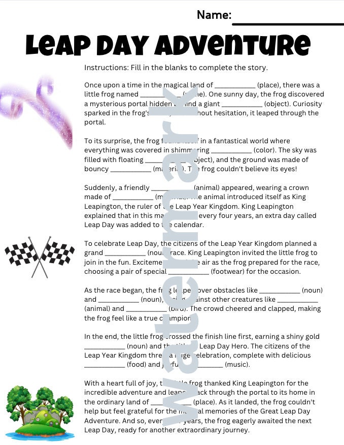 Leap Day 2024 Activity Packet Printable: 15 Fun Activities for ...