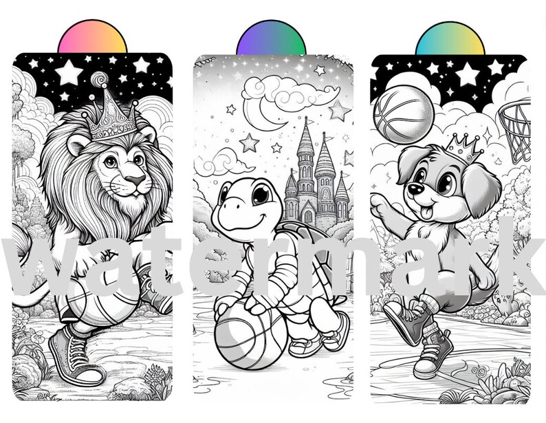 Basketball Coloring Bookmarks Printable 9 Fantasy Hooper Bookmarks to ...