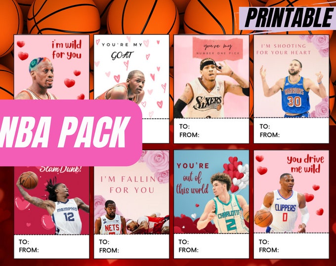 Basketball Valentine With Customized Uniform Colors, Slam Dunk ...