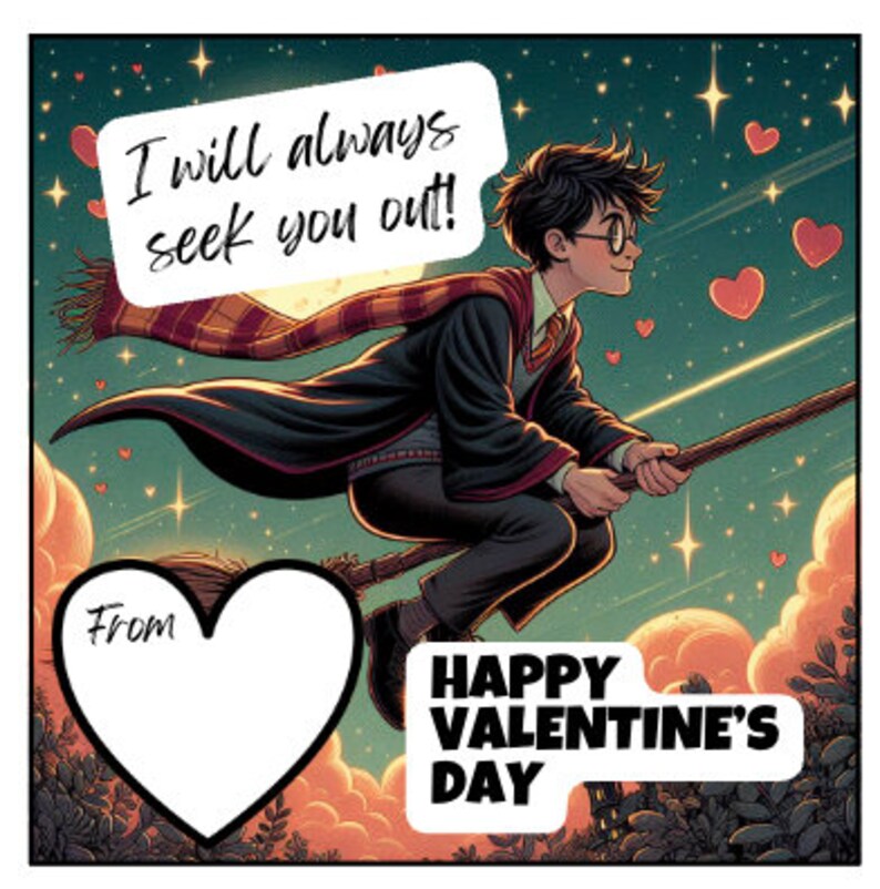 Wizard Valentine's Cards Printable Kids Valentine's Day Cards Fun ...