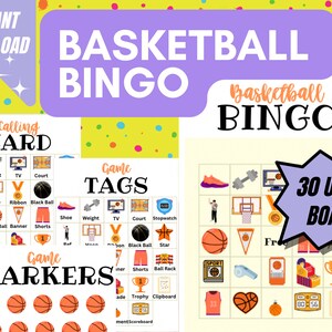Basketball Bingo Game Printable With 30 Boards March Madness Fun ...
