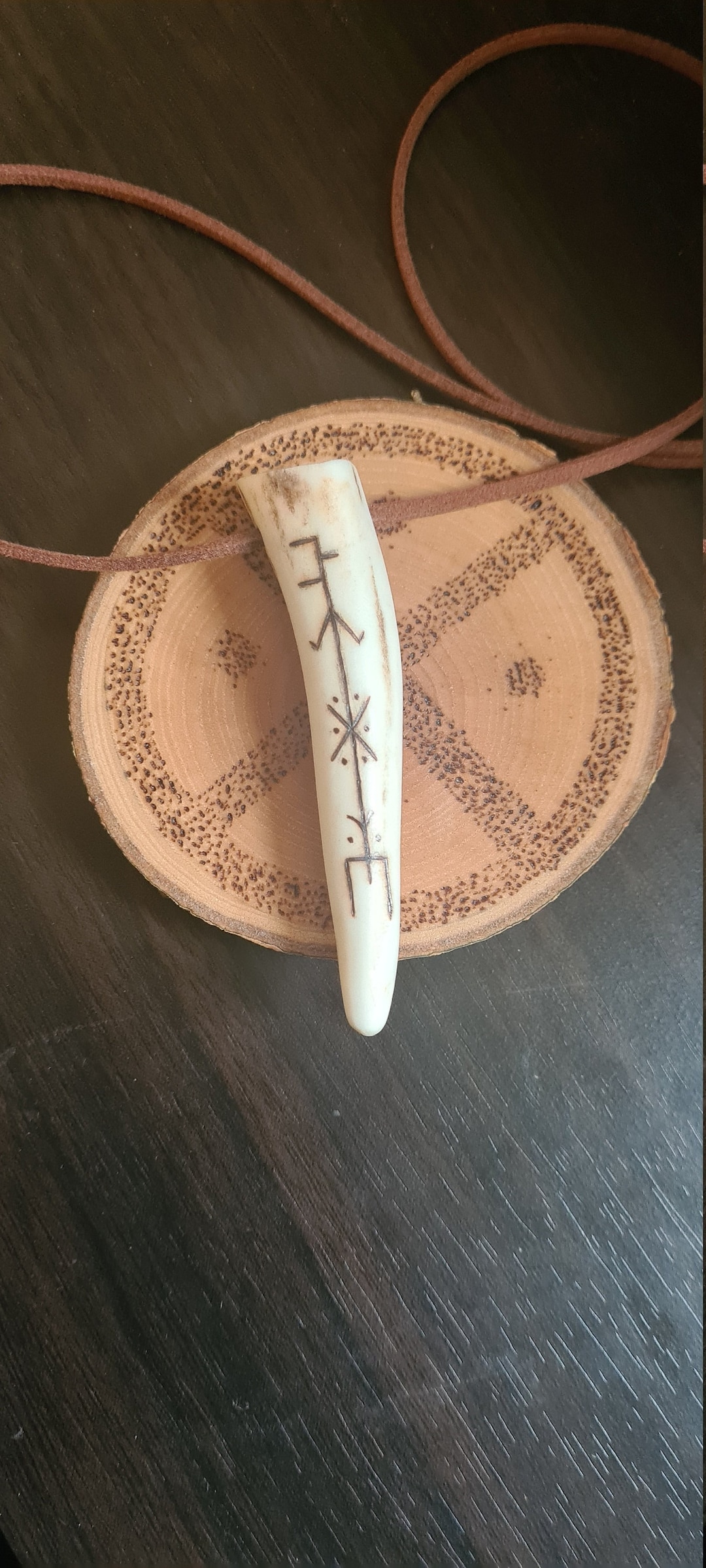 Modern Pagan Protection Sigil - Antler Pendant - Etsy