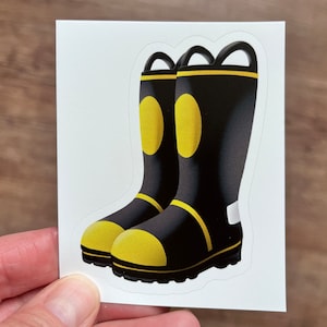 Firefighter Boots Vinyl Sticker | Fire Fighter Laptop Sticker | Water ...