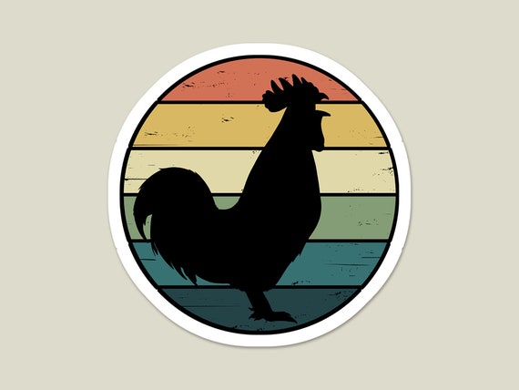 Rainbow Shiplap Rooster Vinyl Sticker Chicken Lover Sticker - Etsy
