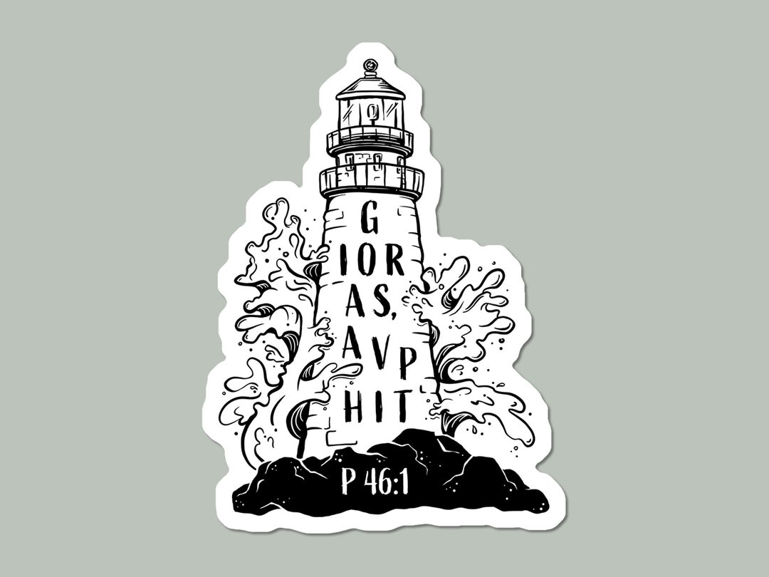 Psalm 46:1 Bible Memory Verse Acronym Lighthouse Vinyl Sticker | God is ...