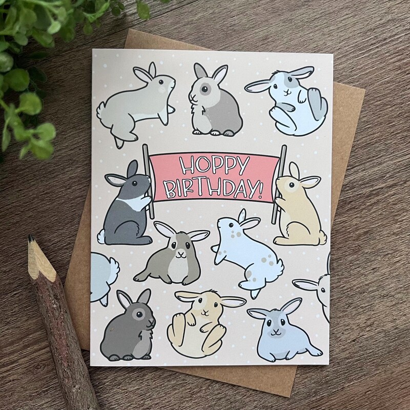 Bunny Card - Etsy